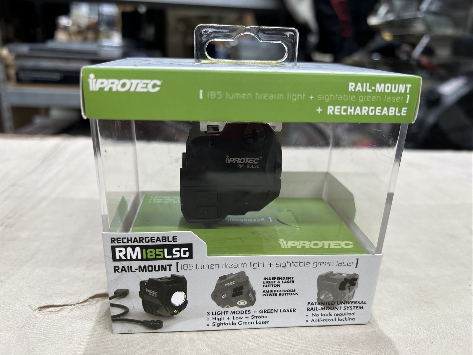 Iprotec Rm185lsg Compact Rail Mount Light W Green Laser 185 Lumens ...