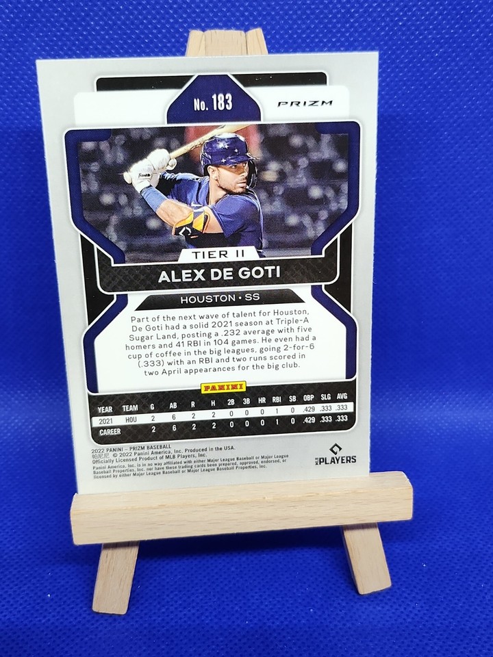 ALEX DE GOTI 2022 PANINI PRIZM WHITE WAVE ROOKIE RC HOUSTON ASTROS ...