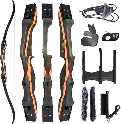 TOPARCHERY Wooden Takedown Recurve Bow Target Set for Adult & Youth ...