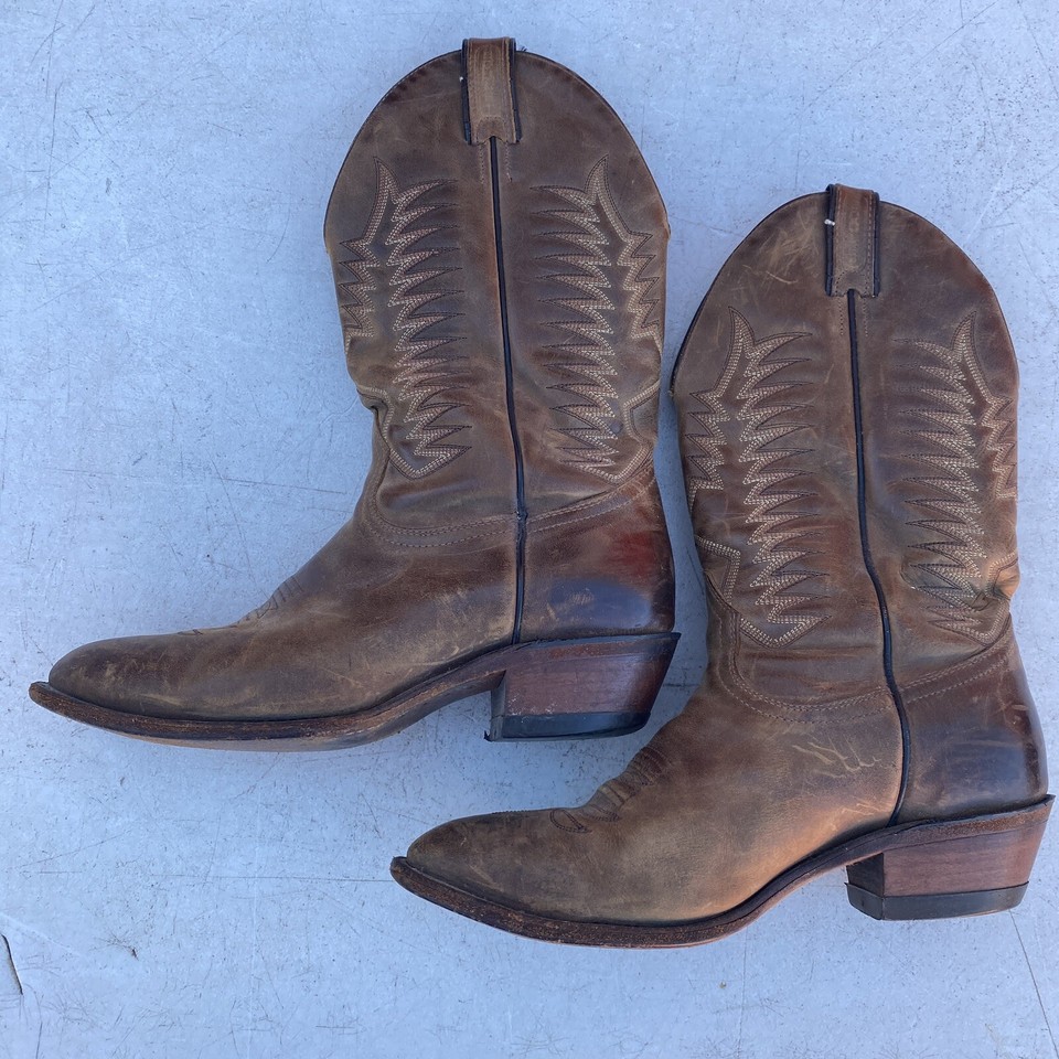 Boulet 1828 Brown Leather Cowboy Western Boots Mens Sz 9 Wide Made in Canada | eBay