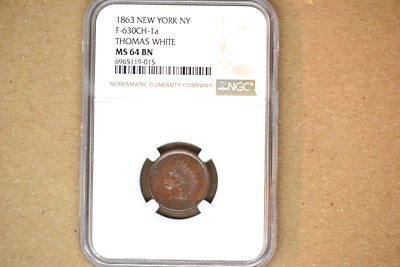 NEW YORK. New York. 1863 Thomas White. Fuld-630CH-1a. NGC MS-64BN | eBay