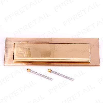 250mm SOLID BRASS GRAVITY LETTER BOX POSTAL PLATE Front Door Cover Tidy ...