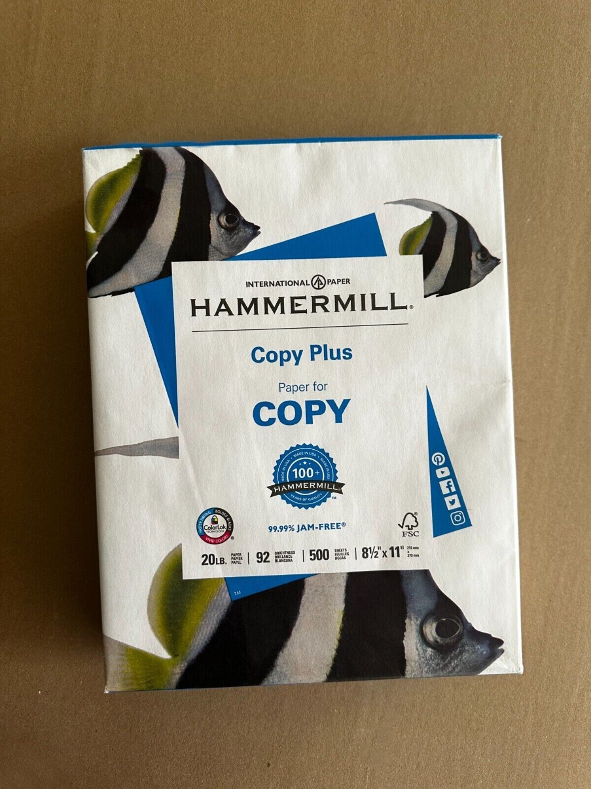 Hammermill Copy Plus Paper, Letter (8.5" x 11"), 500 sheet 20LB, Case ...