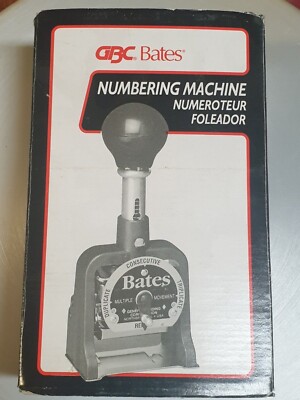 Vintage Bates Numbering Machine Model 6GMULT 9820317 | eBay