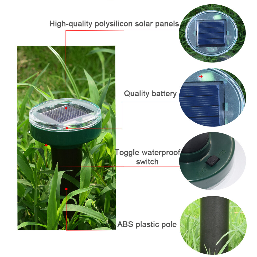 Solar Mole Repellent Sonic Deterrent Repeller Snake Rodent Gopher ...