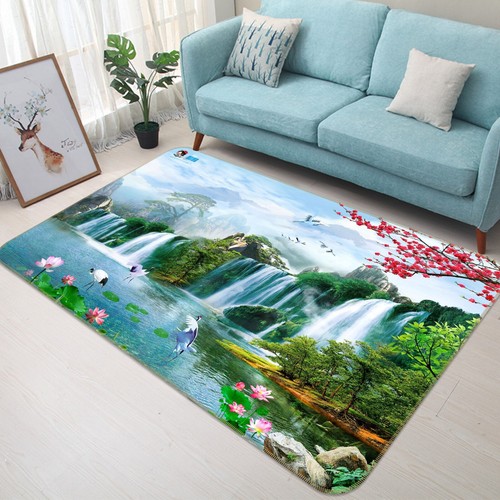 3D Waterfall Lake Scenery NBC698 Game Rug Mat Elegant Photo Carpet Mat ...