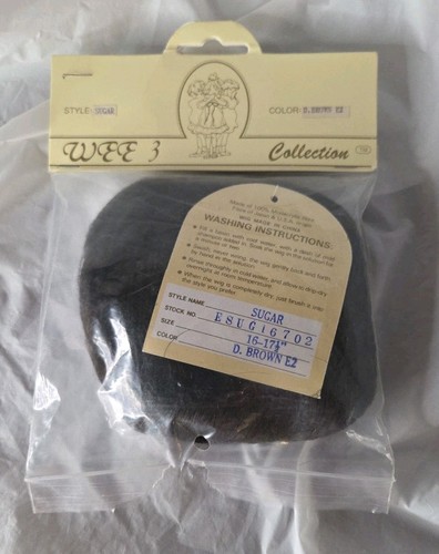 Wee 3 Sugar Doll Wig Size 16-17.5 Dark Brown E2 Wig Full Cap NWT | eBay