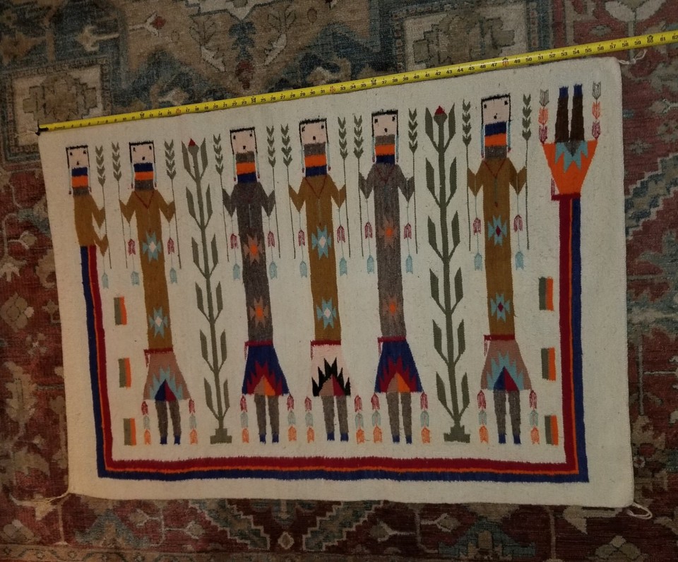 vintage Navajo YEI rug Rainbow God-Corn stalks | eBay