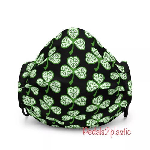 St Patrick’s Day Shamrock Premium face mask Celtic Black | eBay