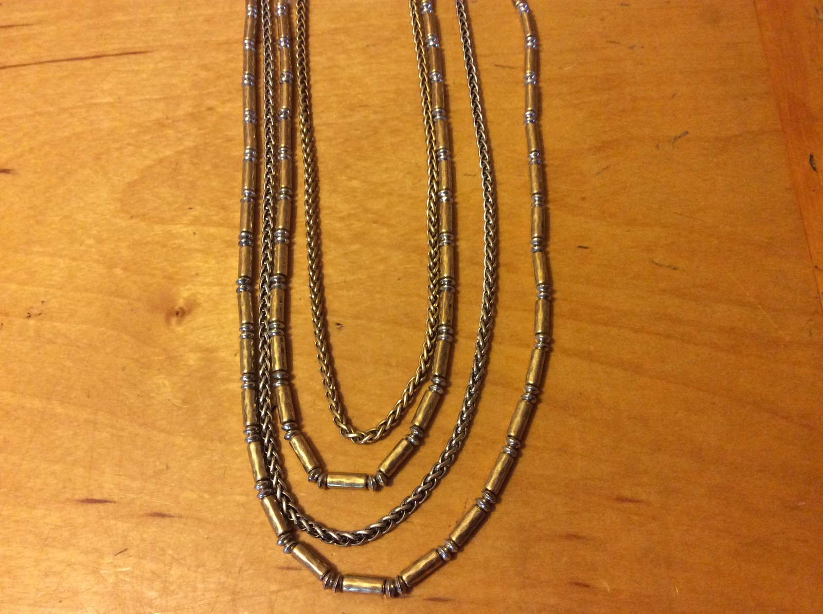 $55 Lucky Brand Two-Tone Multi-Layer Long Length Necklace LK22a ...