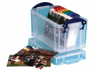 5 x Really Useful Box Stackable Storage Box 2.1 L, Clear 240 x 130 x ...