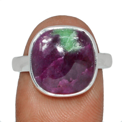 Natural African Ruby With Zoisite 925 Sterling Silver Ring Jewelry s.9 CR65758 | eBay