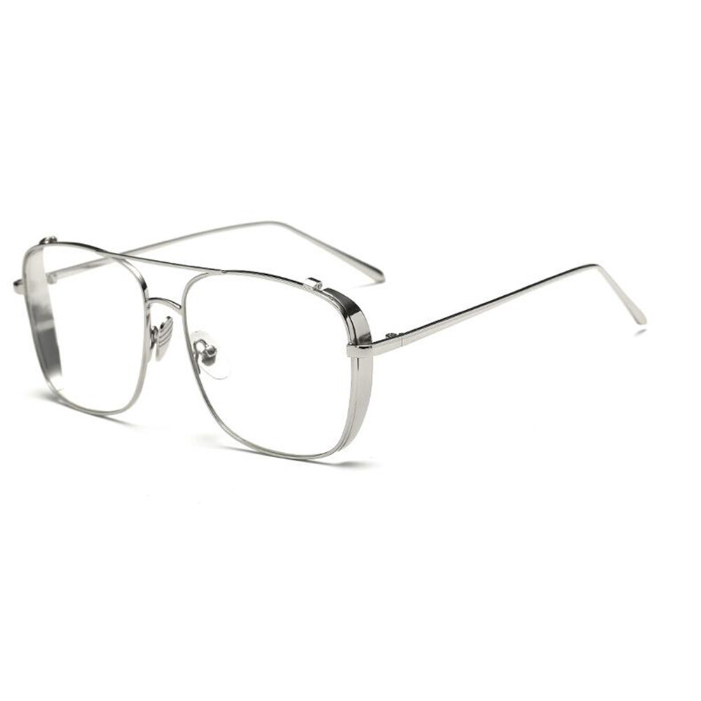 Men Women Metal Oversize Eyeglasses Clear Lens Square Fashion Glasses ...