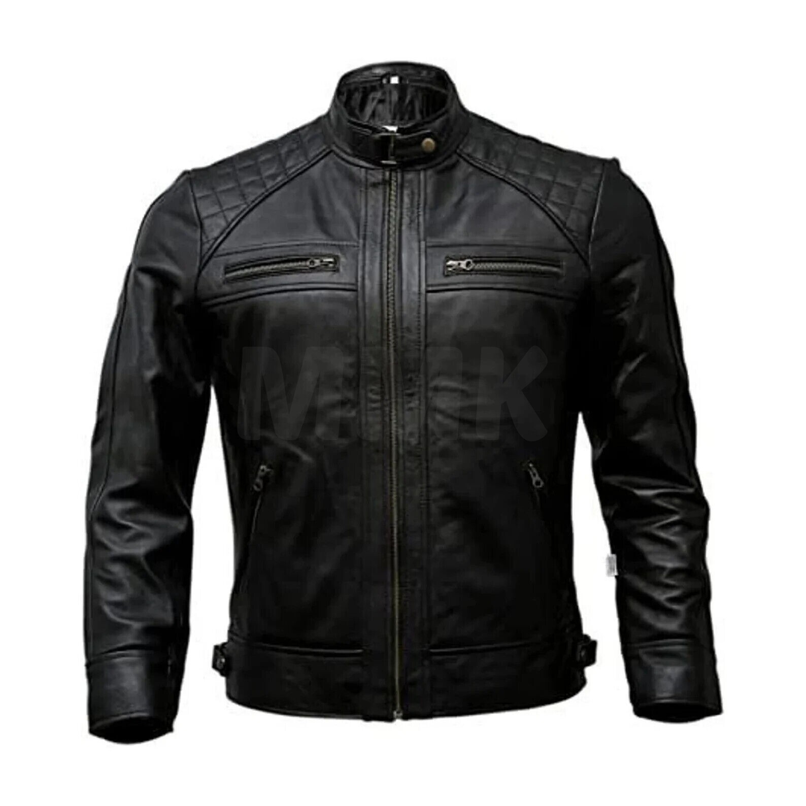 Black Rider Biker Real Leather Jacket for Men - Handm… - Gem