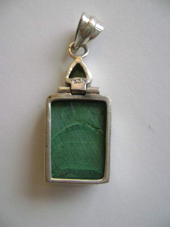 Sterling Silver Genuine Peridot Triangle Malachite Green Sq Stones ...
