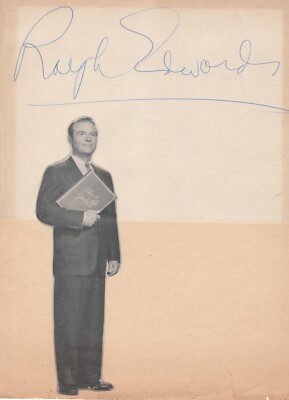 Ralph Edwards. Hugh signature autograph on 8.5x11 scrapbook page. COA ...