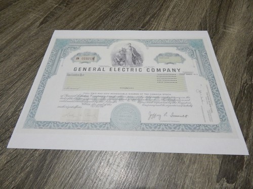 GE General Electric company copy of original stock certificate. | eBay