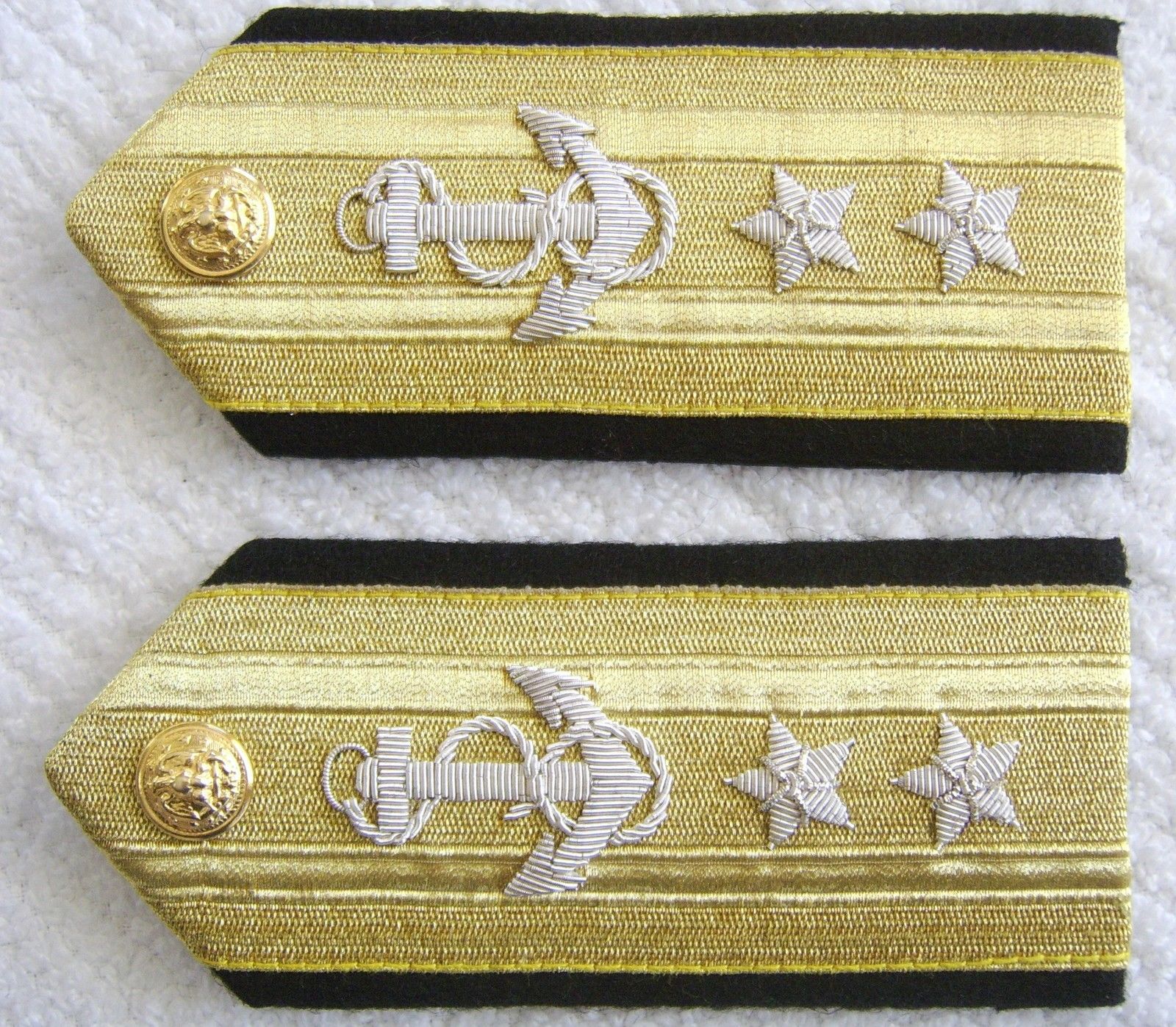 ONE 2 STAR REAR ADMIRAL COLLAR LAPEL HAT US NAVY FLAG OFFICER RANK PIN ...