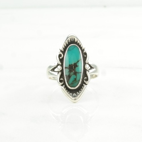 Bell Trading Post Silver Ring Turquoise Sterling Blue Size 8 | eBay
