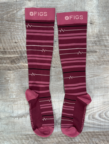 FIGS Compression Socks 100% Awesome Size Medium Pink Striped NEW | eBay