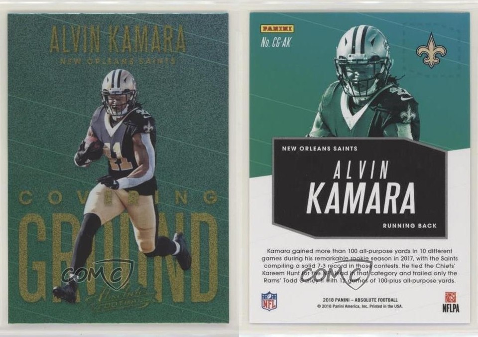 2018 Panini Absolute Covering Ground Spectrum Gold Alvin Kamara #CG-AK ...