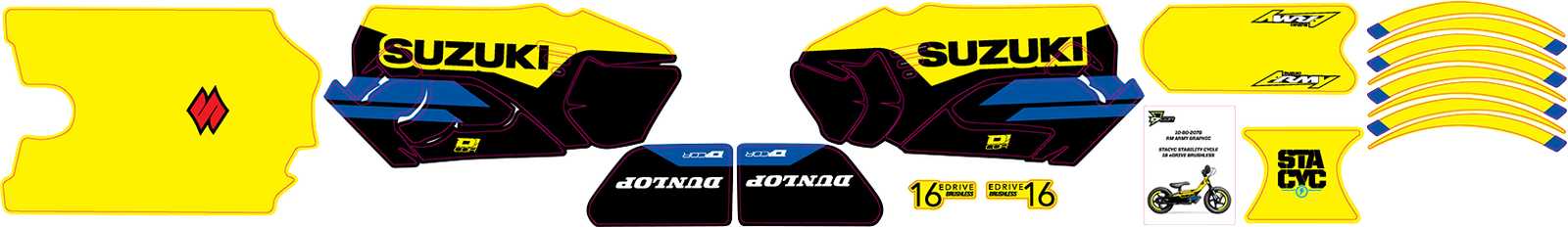 D'COR STACYC 16" eDrive Graphic Kit 10-80-207B Suzuki | eBay
