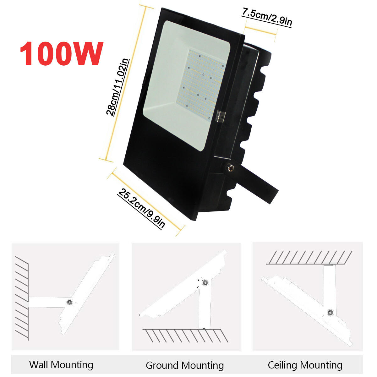 50W 100W 150W 200W LED Flood 130lm/w IP65f Outdoor High Low Bay ...