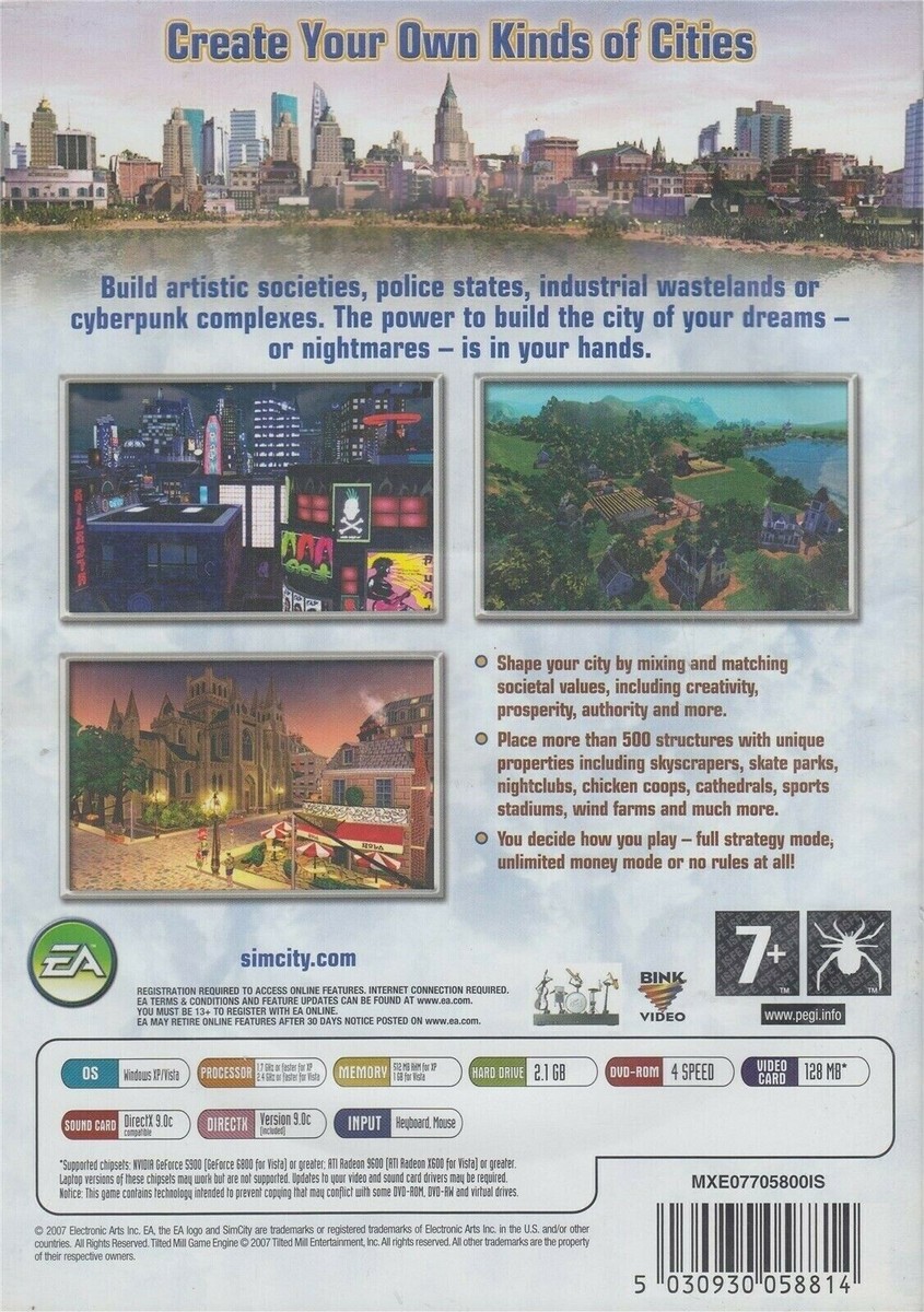 Simcity Societies Sim City Societies (PC DVD Rom, 2007) Big Box EA