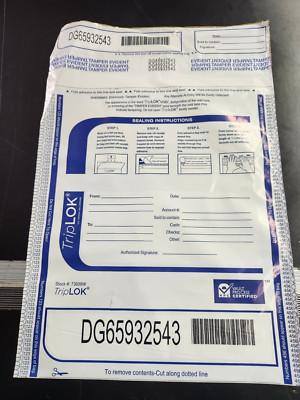 TripLOK 9" x 12" Tamper-Evident Bags WHITE 100/Pack 585032 | eBay