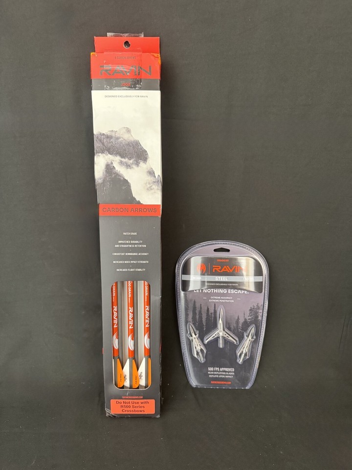 Ravin R29X Predator Crossbow 9 Bolts 3 100 Grain Steel Broadhead ...
