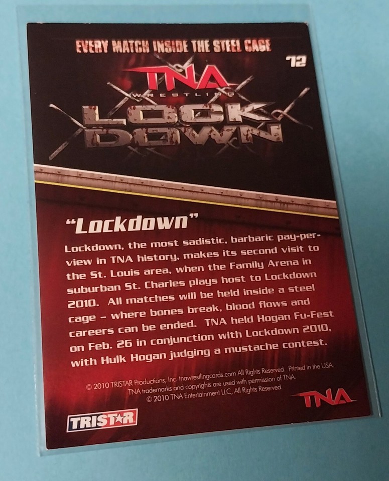 2010 Tristar Cross The Line TNA Lockdown Card #72 WWE RARE FAIR Hogan ...