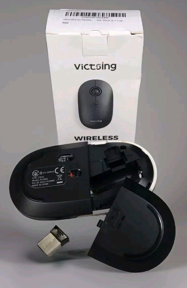 VicTsing Wireless Ergonomic Mouse Mice Noiseless For PC Laptop Black ...