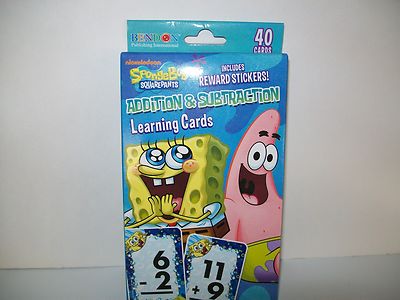 Spongebob Addition And Subtraction Learning Cards includes Reward ...