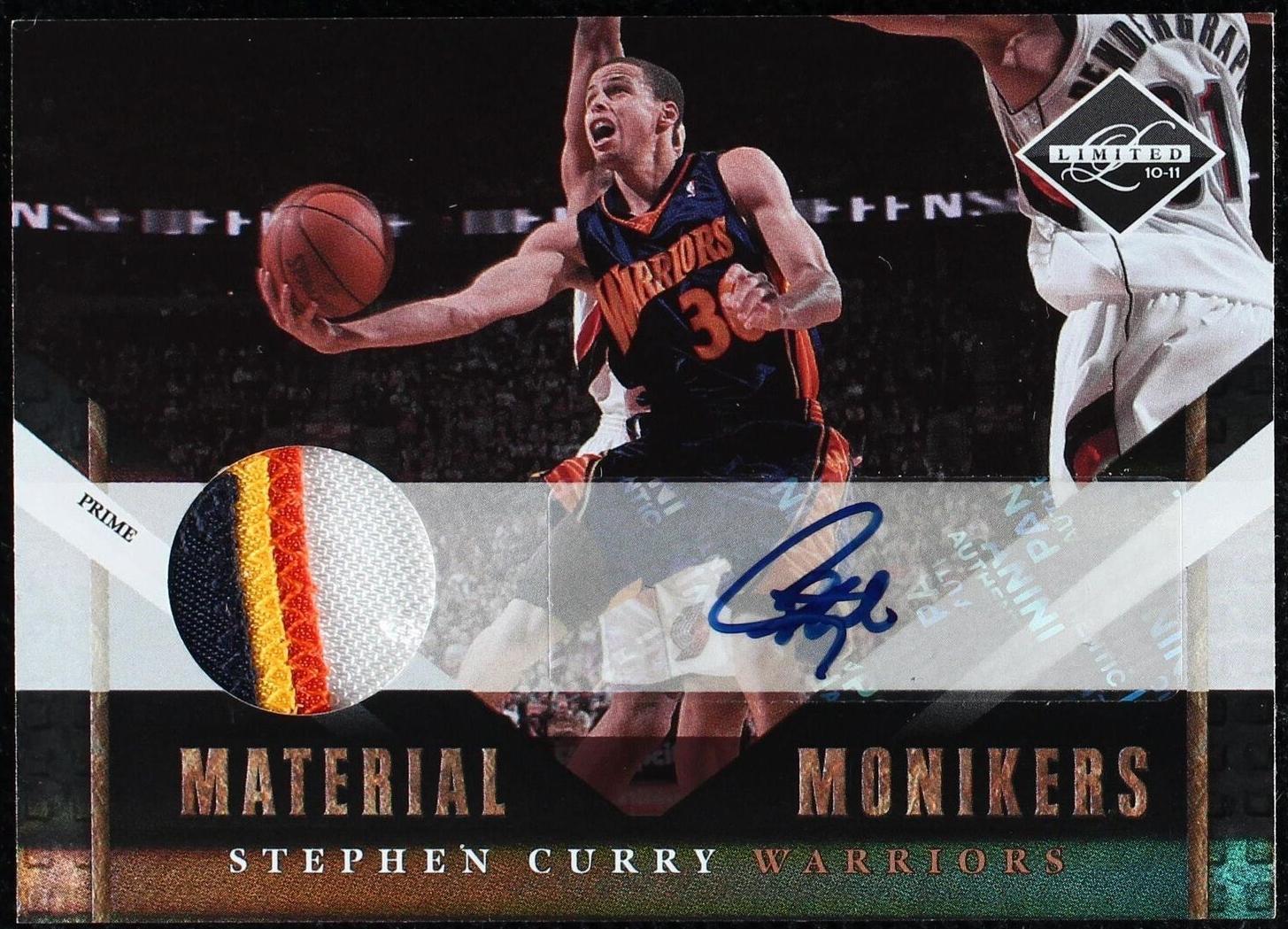2010-11 Panini Limited - Material Monikers Stephen Curry #46 Prime /25 ...