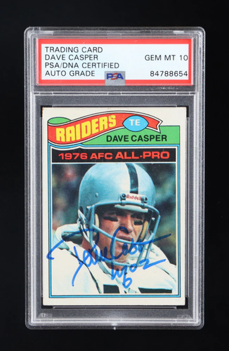 Dave Casper Signed 1977 Topps #380 RC - Autograph Graded (PSA) 10 ...