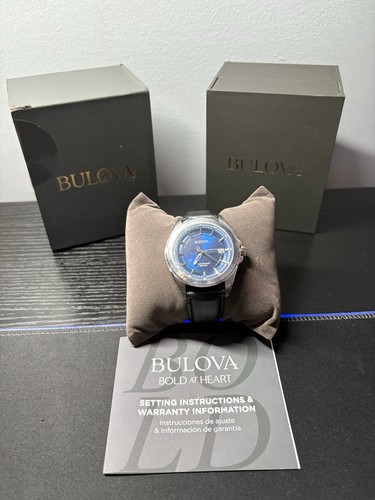 Bulova Precisionist 96B257 Blue Dial Quartz Stainless Steel and Black ...