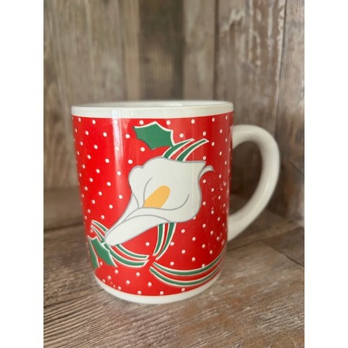Vintage 80s Contempo Calla Lily Polka Dot Coffee Mug by Joan Luntz | eBay