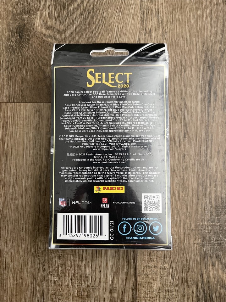 Panini Select 2020 NFL Football Hanger Box (20 Cards, 4 Light Blue ...