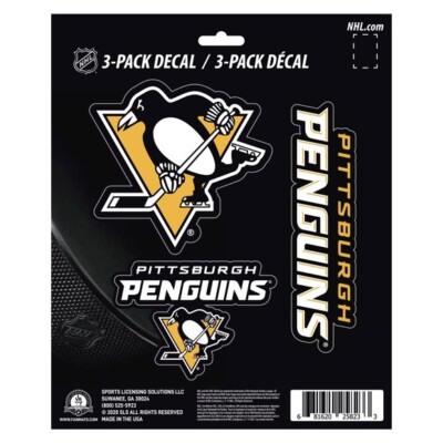 Pittsburgh Penguins NHL Team Decals / Sticker Set / 3 Pack *Free ...