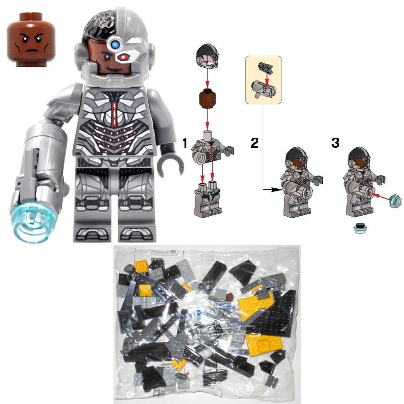Lego Cyborg 2015 LEGO Blaster Arm Sh436 Minifigur DC Super Heroes