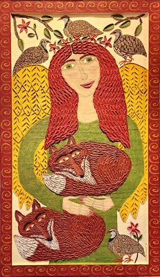 Danette Sperry Southern Primitive Folk Art ANGEL Painting "ANGEL Of The ...