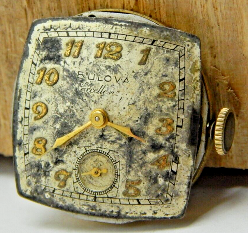 Vintage Bulova 1950 10BM 21 jewel wrist watch movement with dial crown ...