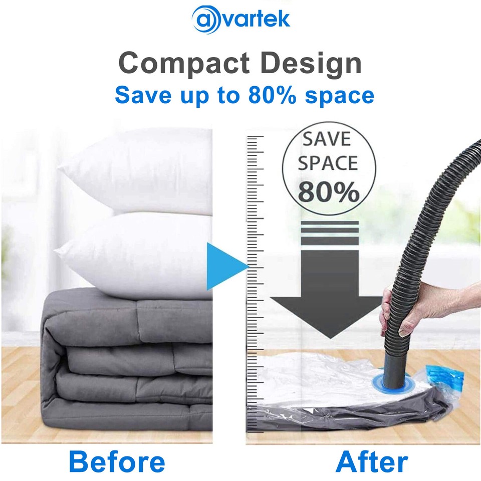 6 x STRONG VACUUM STORAGE SPACE SAVING BAGS VAC BAG SPACE SAVER VACCUM ...