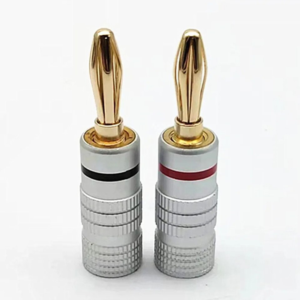 4 pcs 24K Gold plated Speaker Banana Plug DIY Audio Jack Connector | eBay