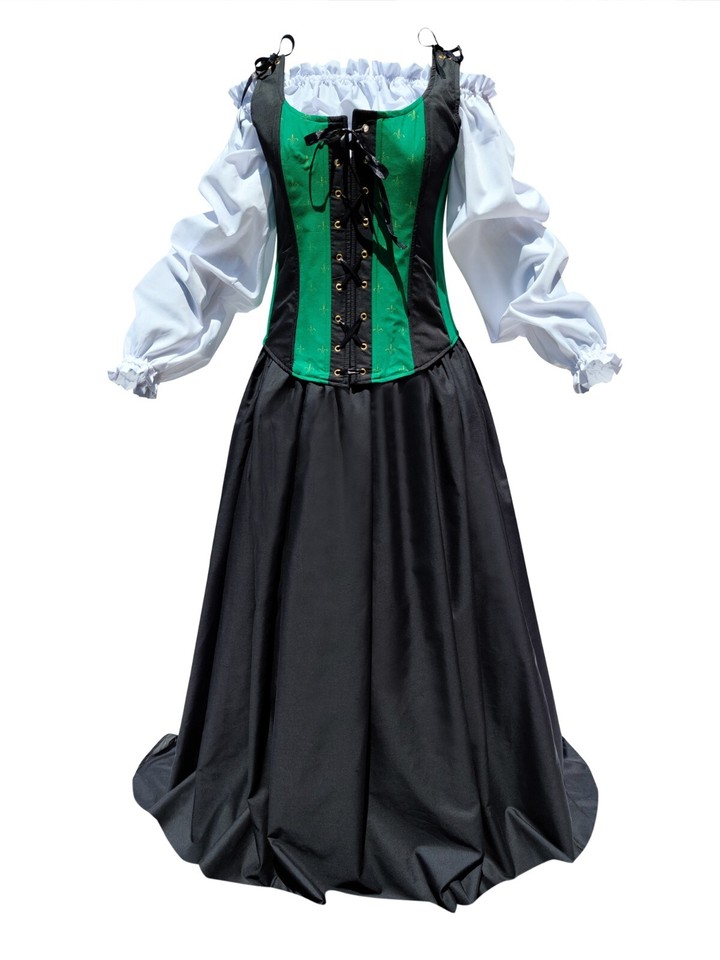 Renaissance Faire Wench Bodice Outfit Pirate Costume Gown Wedding ...