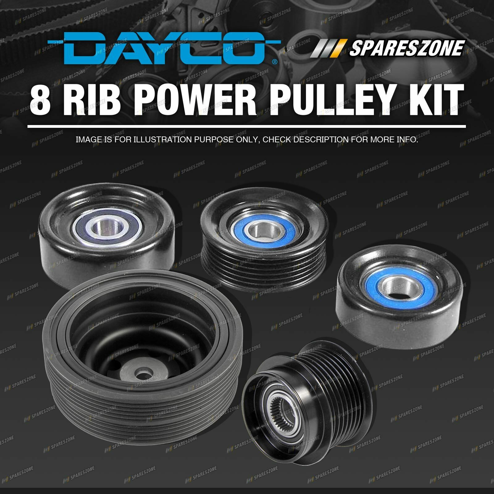 Powerbond 8 Rib Power Pulley Kit 10% Overdrive for HSV Grange Maloo ...