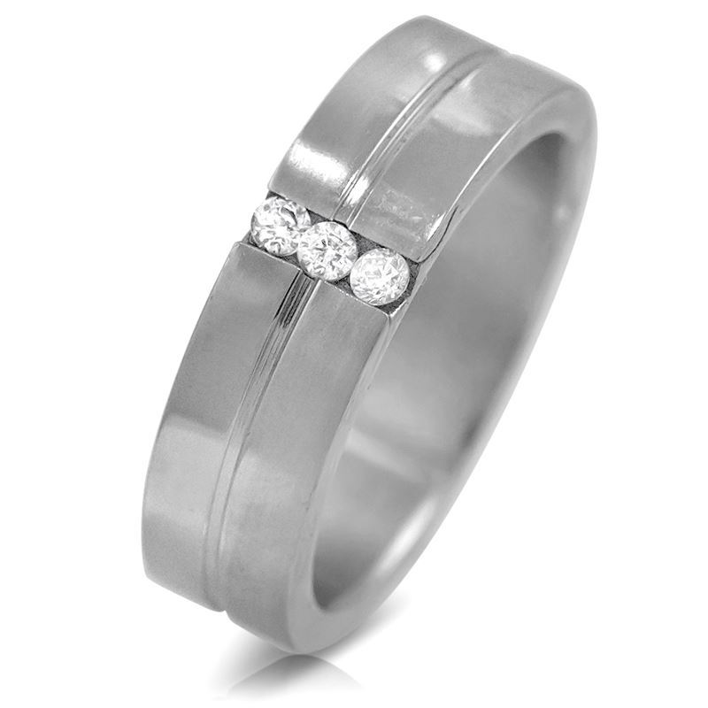 Jewelry Stainless Steel Cubic Zirconia Women's Wedding Band CZ Ring ...