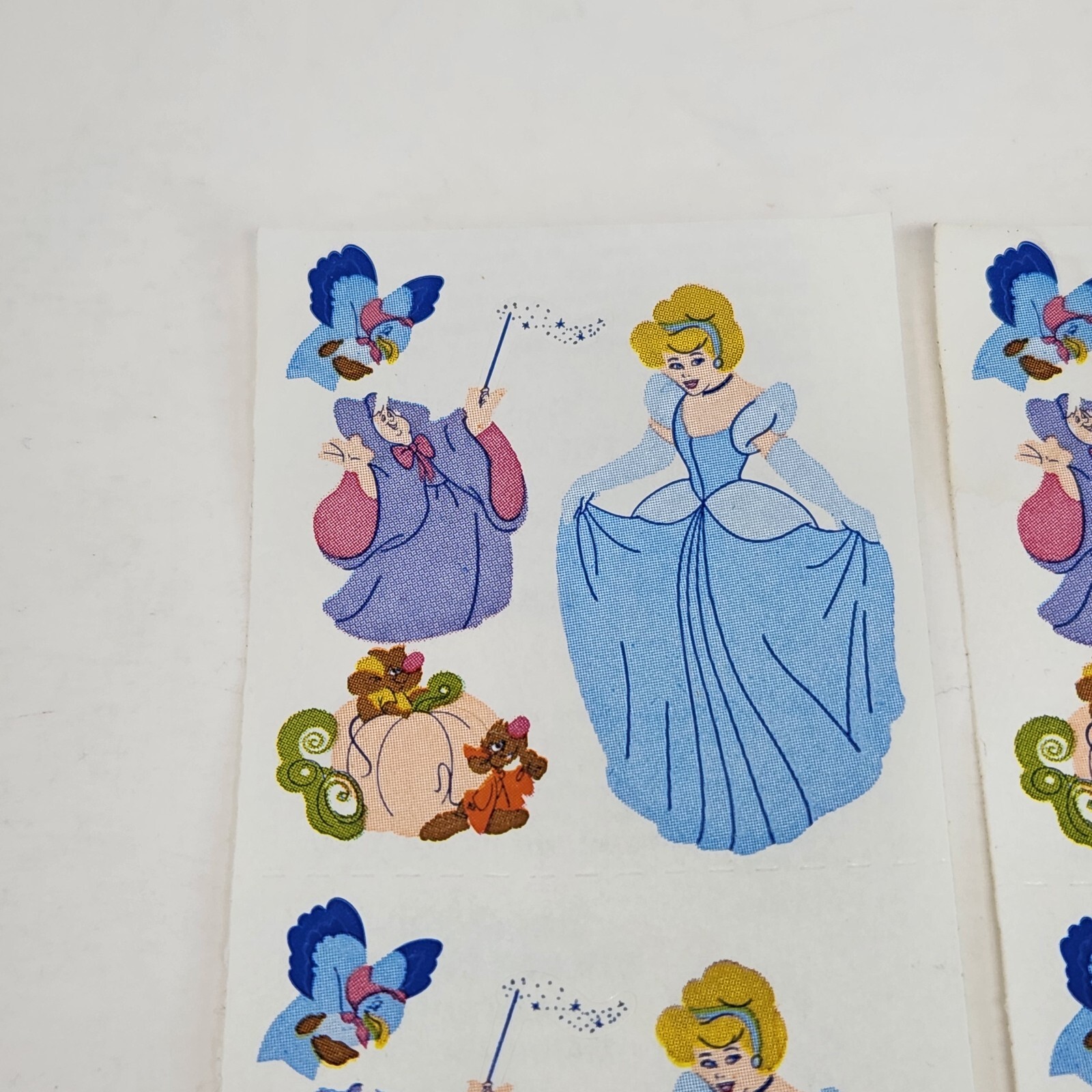 VINTAGE SANDYLION DISNEY CINDERELLA FAIRY GODMOTHER GUS BIRD 2 STICKER ...