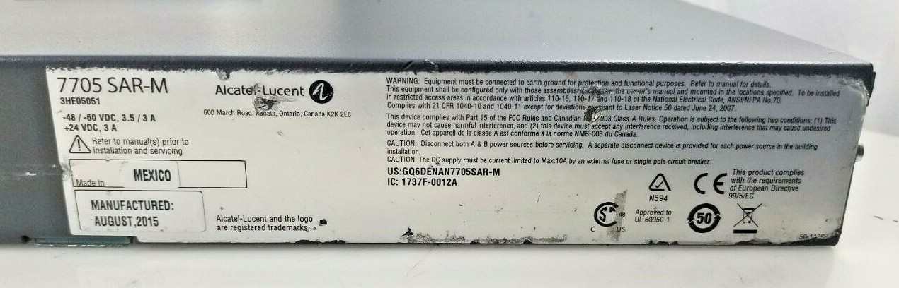 Alcatel Lucent 7705 SAR-M 16 Port Service Aggregation Router 3HE05051 ...