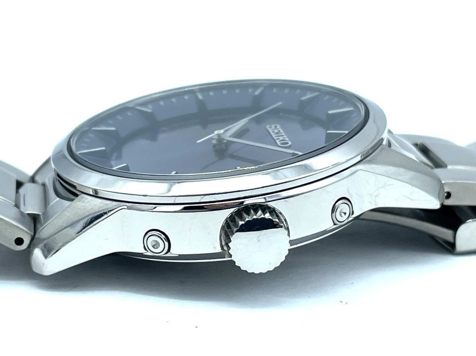 N. MINT SEIKO Radio Wave Control Solar Men's Watch Titanium Blue Dial ...